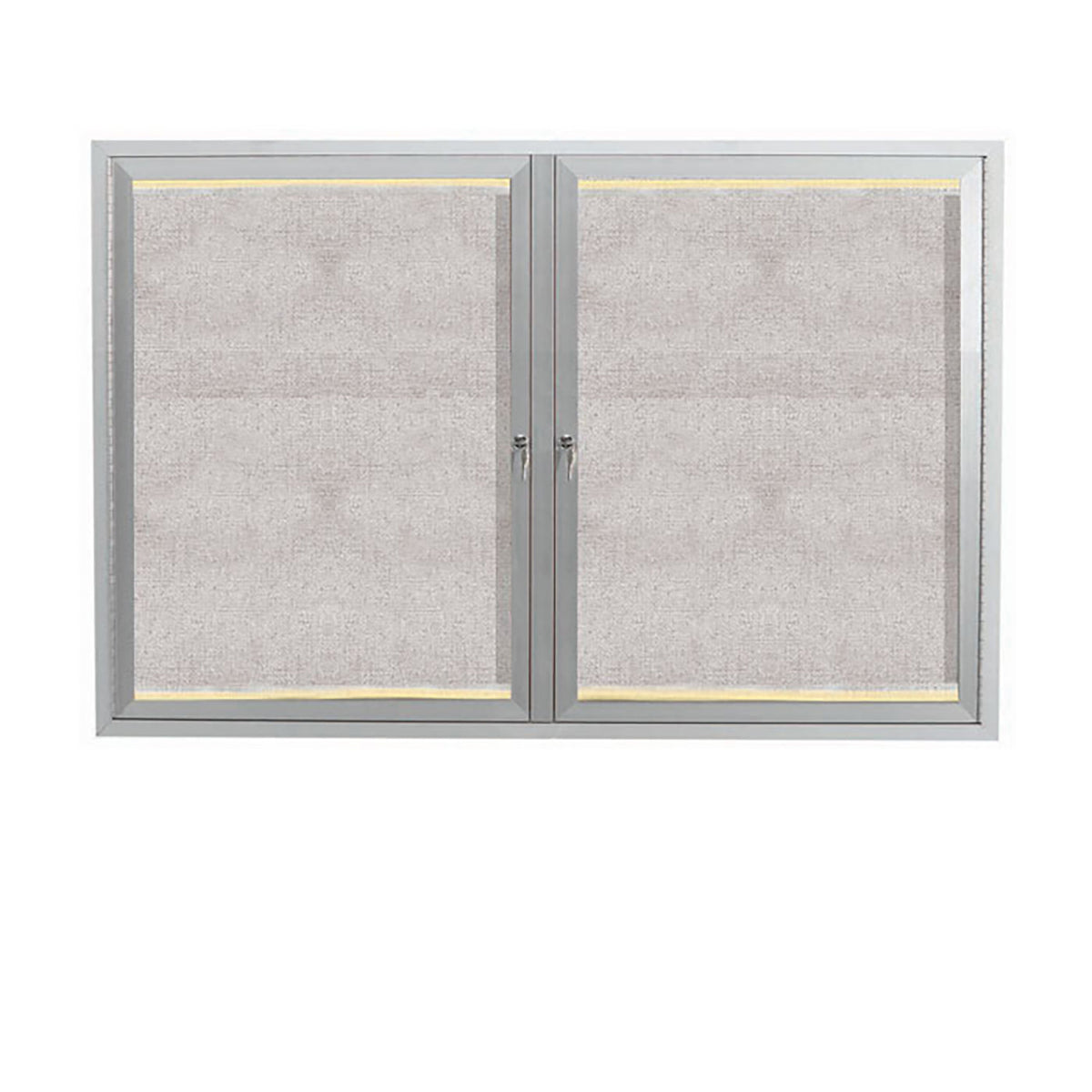 2 Door Enclosed Bulletin Board - Indoor/Outdoor Usage - w/LED Lighting ...