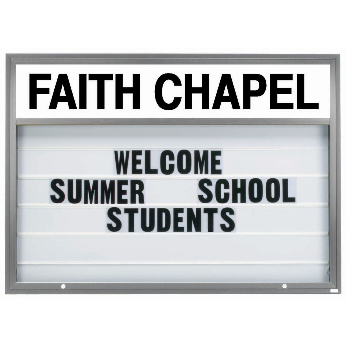 Marquee Changeable Sign Board Header Only - Satin Aluminum Frame - Sin ...