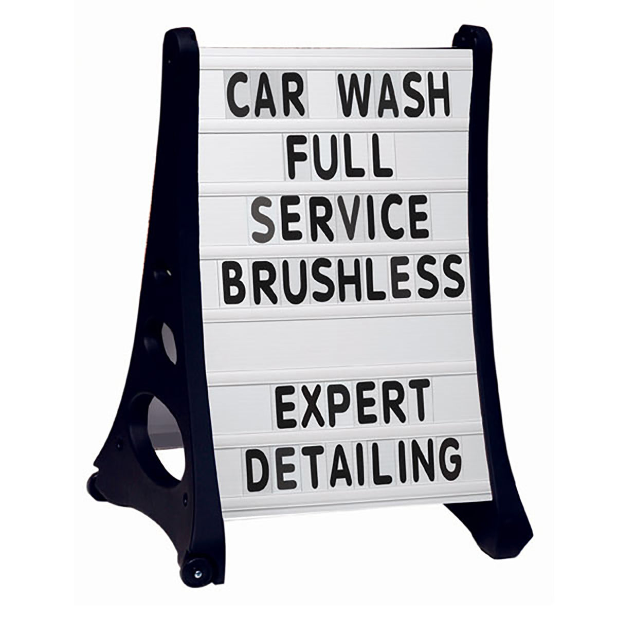 Rolling A-Frame White Double Sided Sidewalk Changeable Letterboard Sig ...