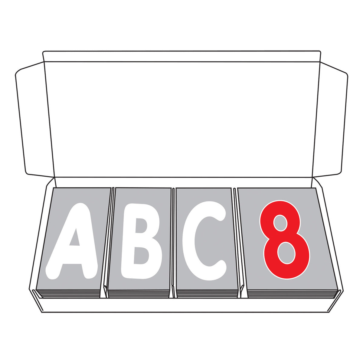 Deluxe Letter Set - 4"H White & Red Characters – Allen Display