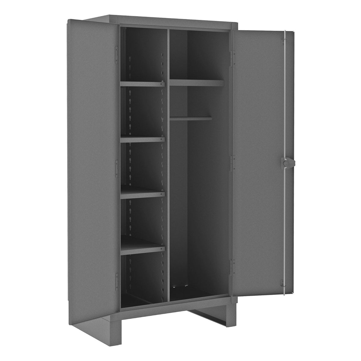 HEAVY DUTY STEEL WARDROBE CABINET, 5 SHELVES, HANGER BAR, 36 X 24 X 78 ...