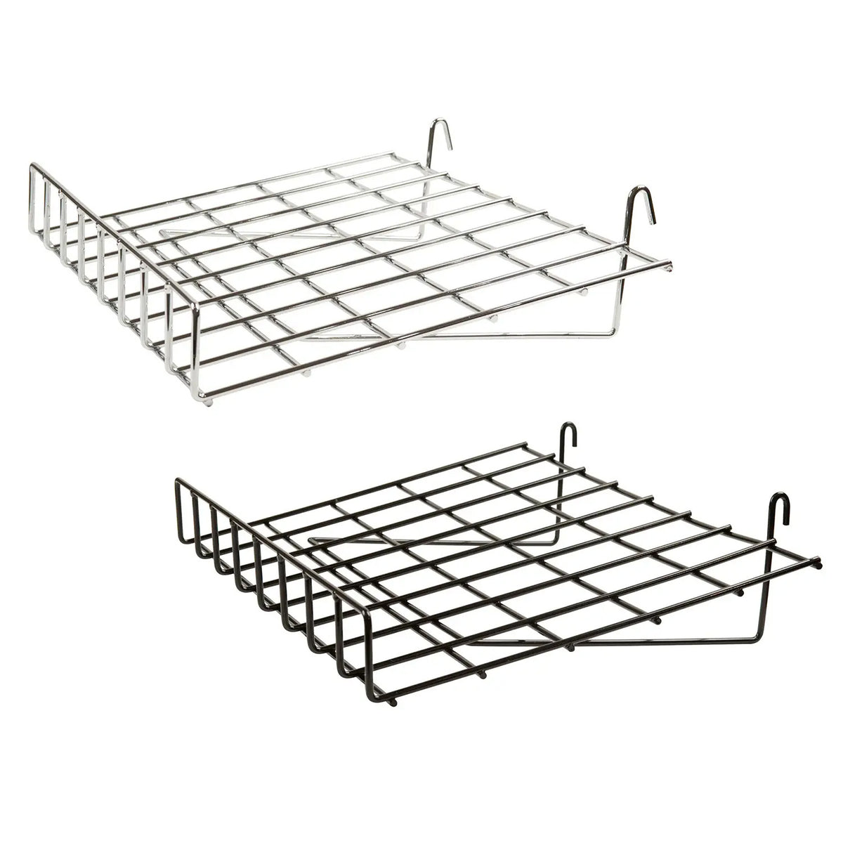 1/4" Wire Slant Shelf with Front Lip for Grid Panel – Allen Display