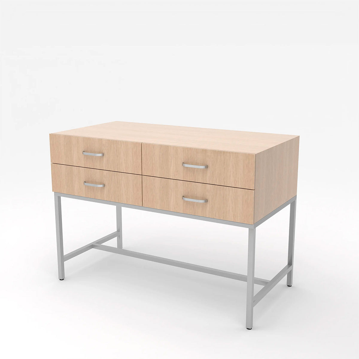 Deluxe Display Storage Cabinet - Satin Chrome & Raw Oak – Allen Display