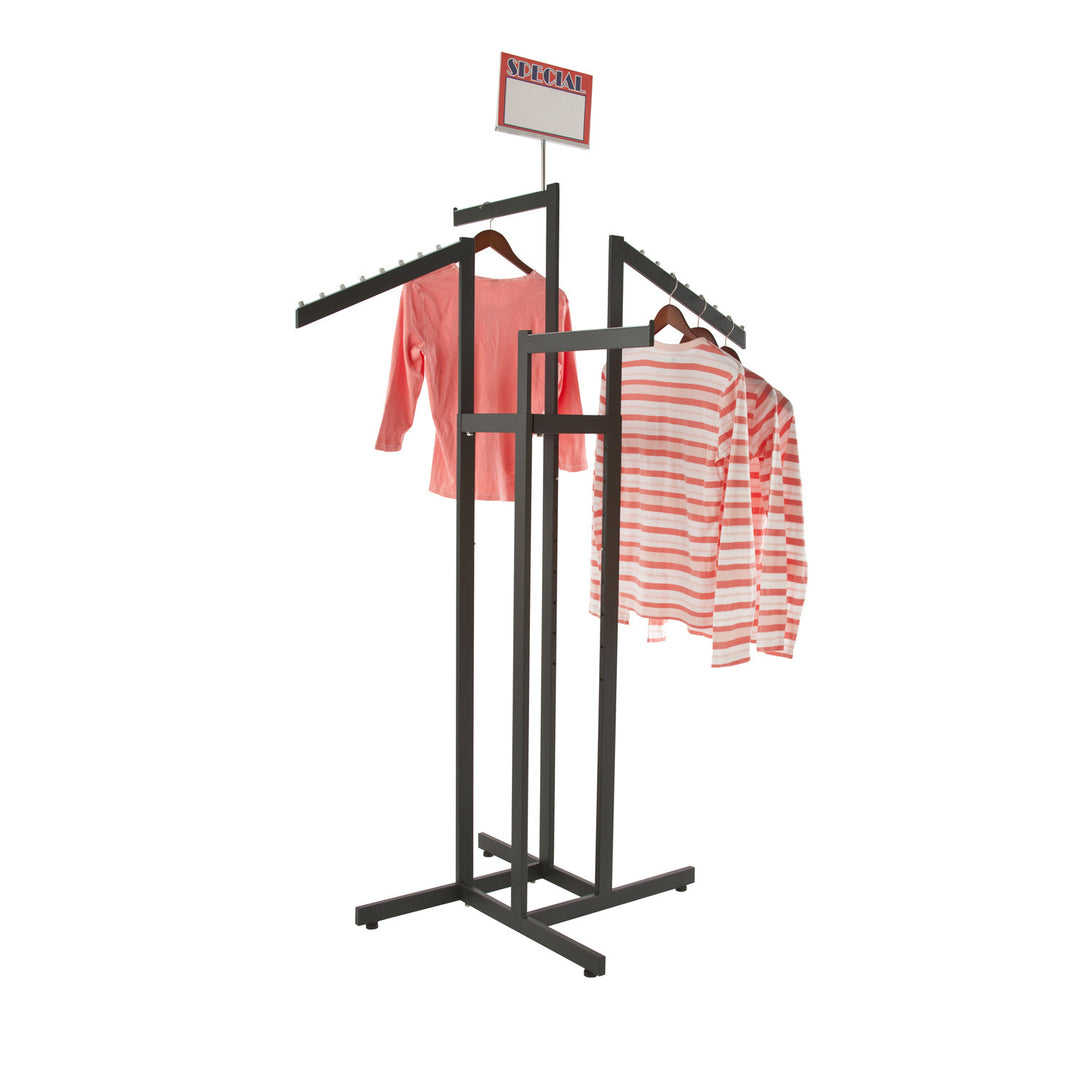 4-Way w/ 2 Straight and 2 Slant Arms - Rectangular Tubing – Allen Display