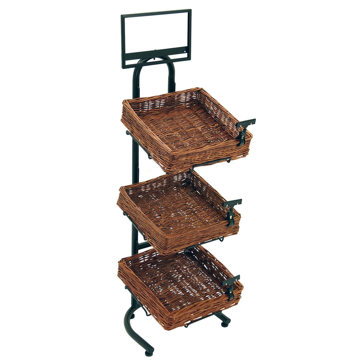 3 Square Baskets and Floor Stand Display Rack with Sign Frame – Allen ...