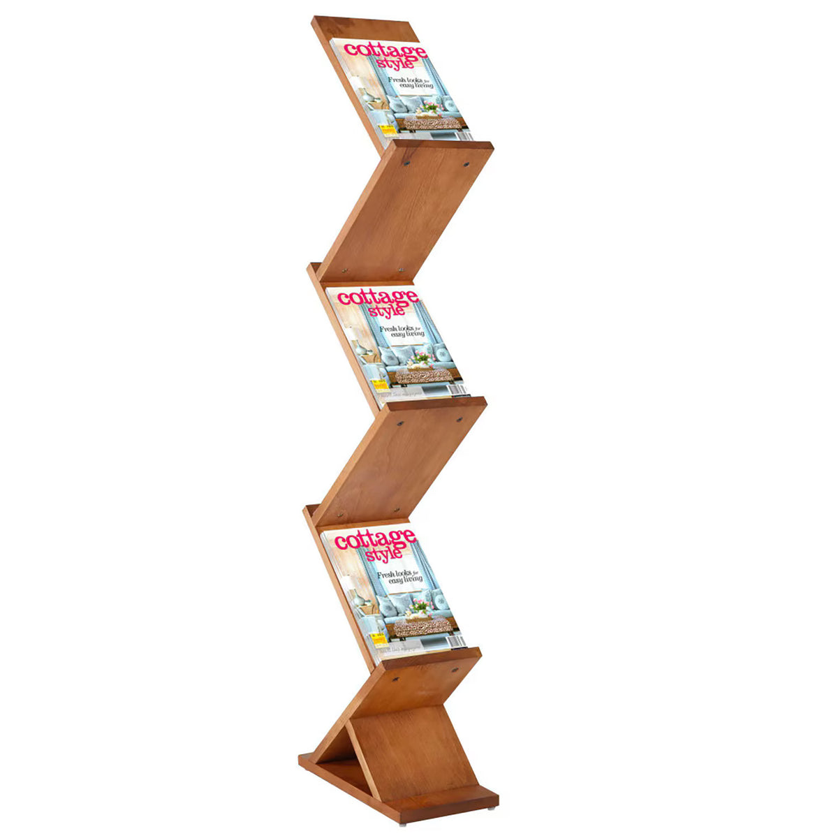 Zig Zag Literature Holder, Brochure Display Stand, Dark Wood, 8.5×11 ...