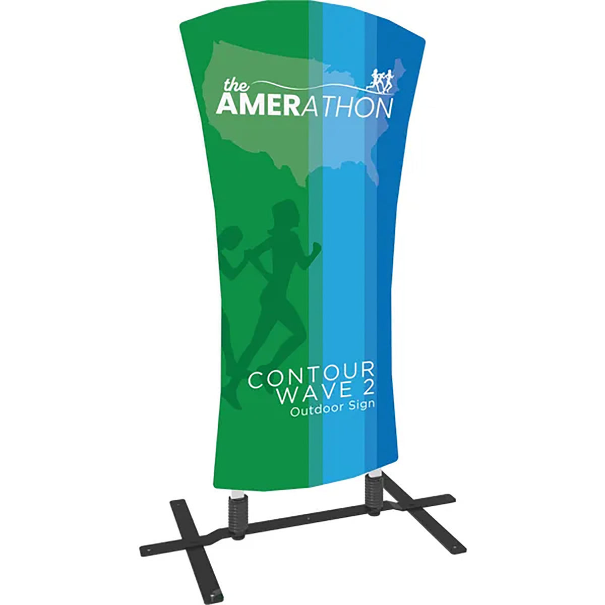 Contour Outdoor Sign Wave 2 with Steel Plate Base - Single-Sided Sign ...