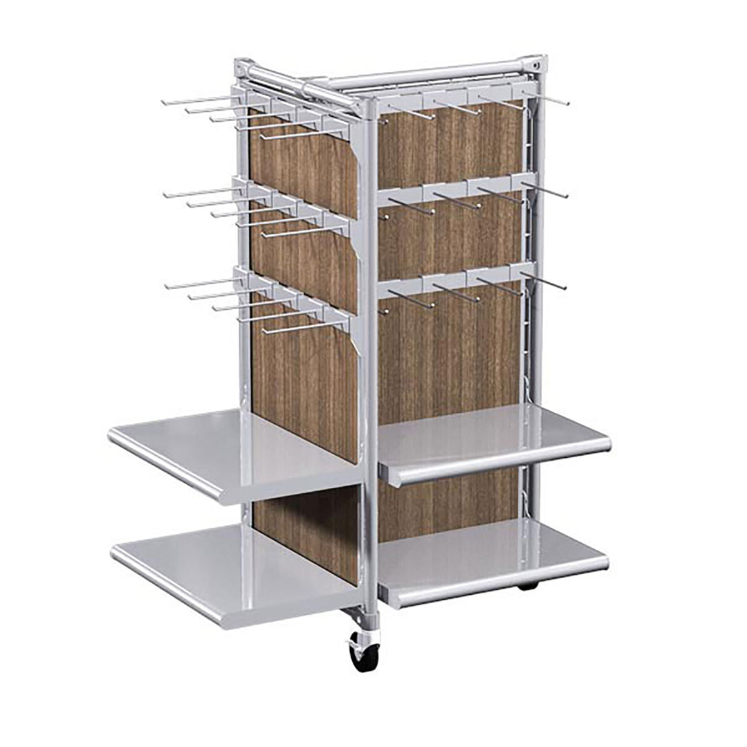 Classic Style Low 3-Way Display Fixture w/Shelf/Hook – Allen Display