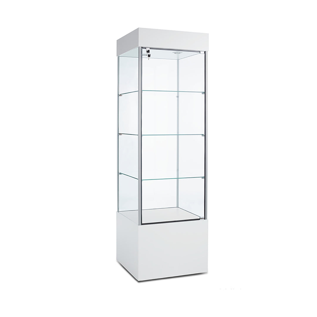 Tower Display Case TW310, 23"W, LED Lights, Wheels, Glass Back – Allen ...
