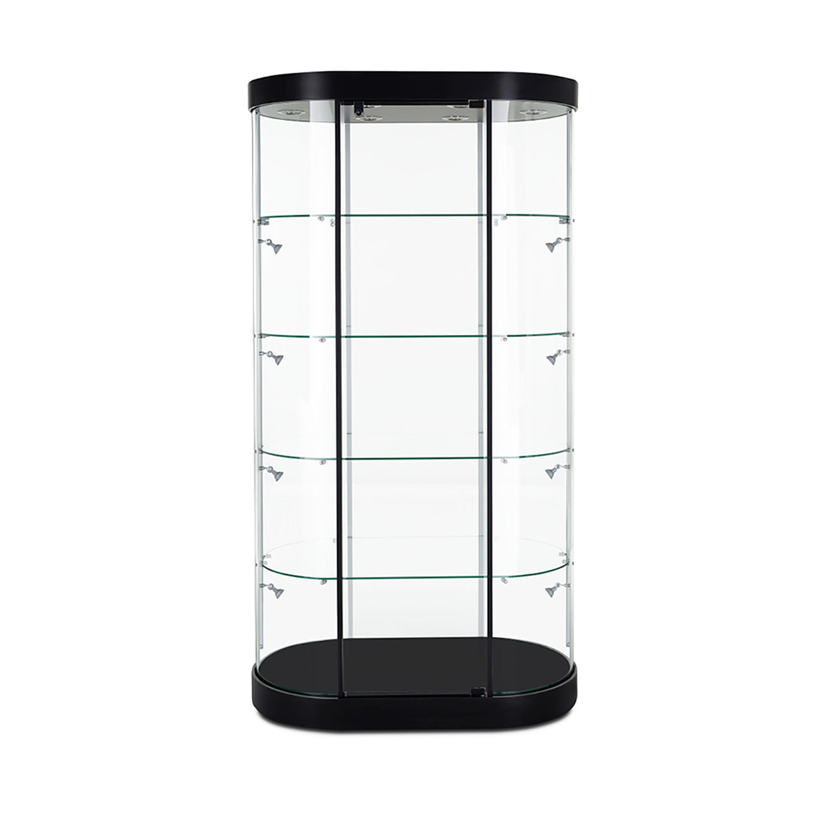 Stretched Round Display Case TW385 38"W, Wheels, LED Lights – Allen Display