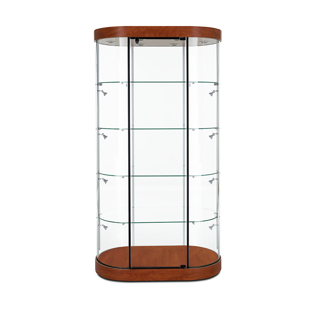 Stretched Round Display Case TW385 38"W, Wheels, LED Lights – Allen Display
