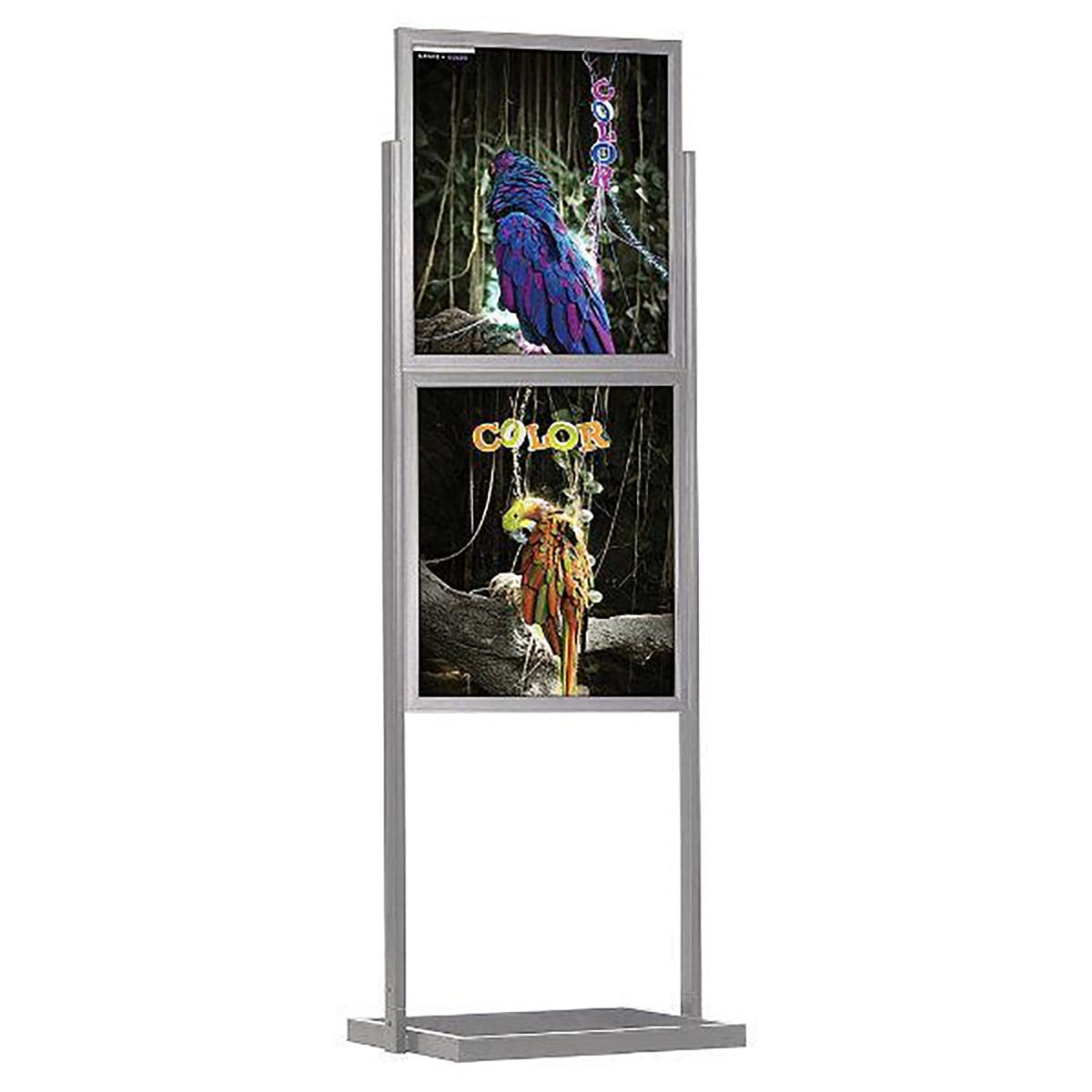 22″w x 28″h Eco Poster Display Stand Silver 2 Tiers Double Sided ...
