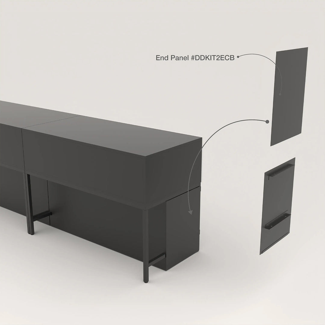 Black End Panels For Display Table Storage Cabinet with Drawers – Allen ...