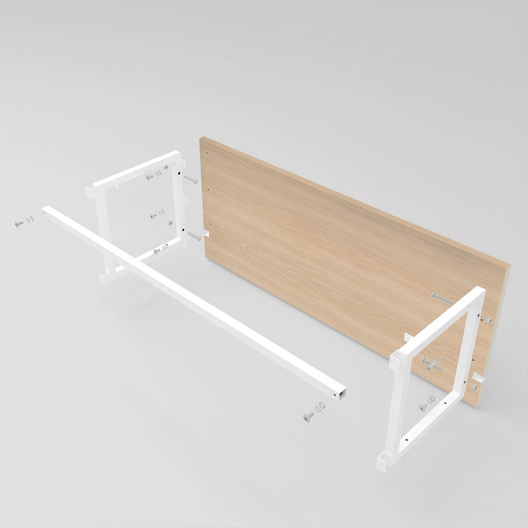 Raw Oak Front Privacy Panels For Display Table Storage Cabinet with Dr ...